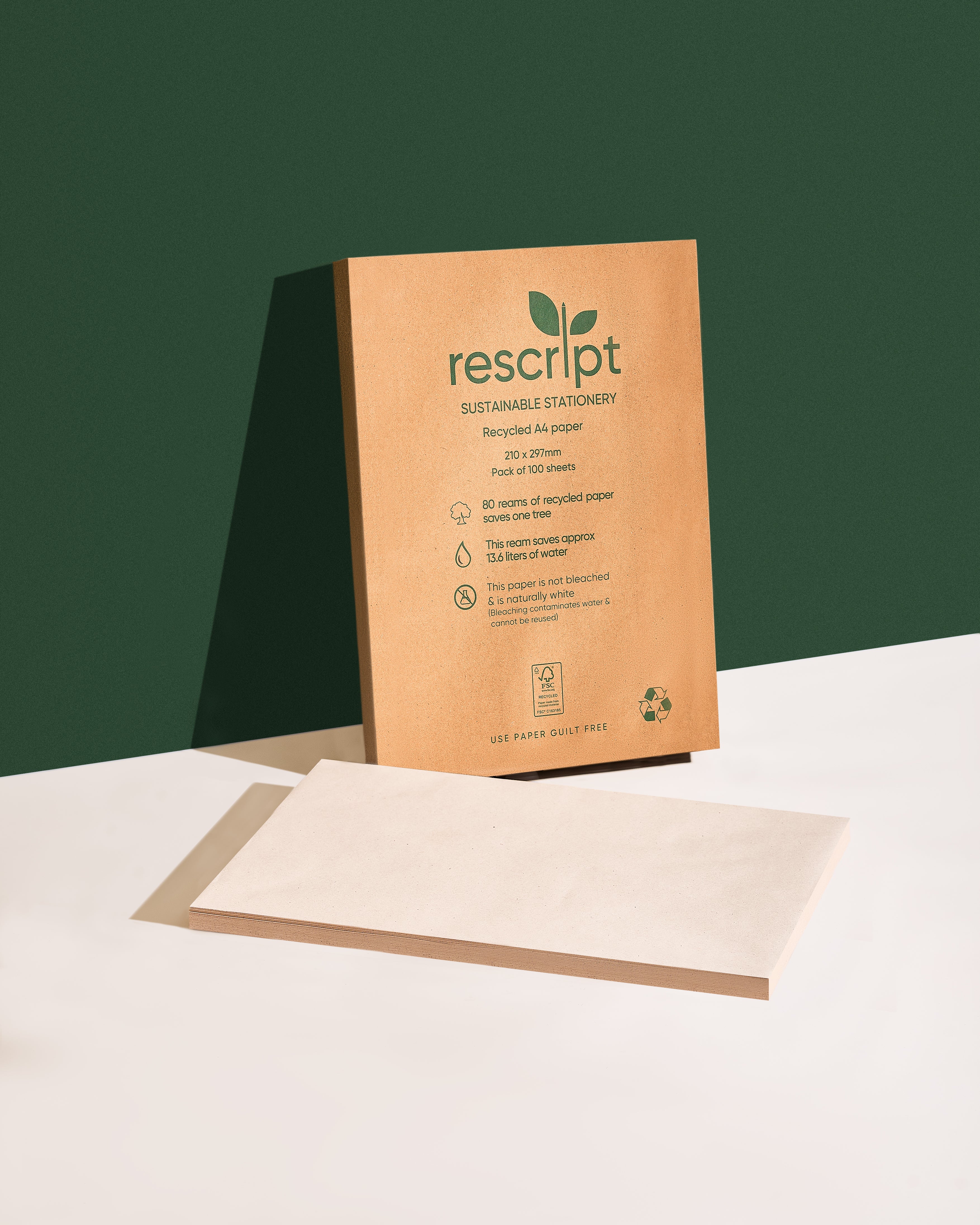 100% Recycled A4 Copier Paper – 100 Sheets (75 GSM) – Rescript